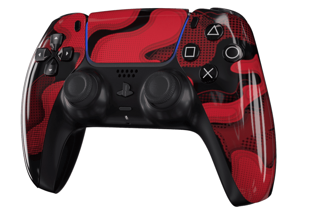 Red Camo PS5 Controller with Black Buttons and Back Shell - The ...