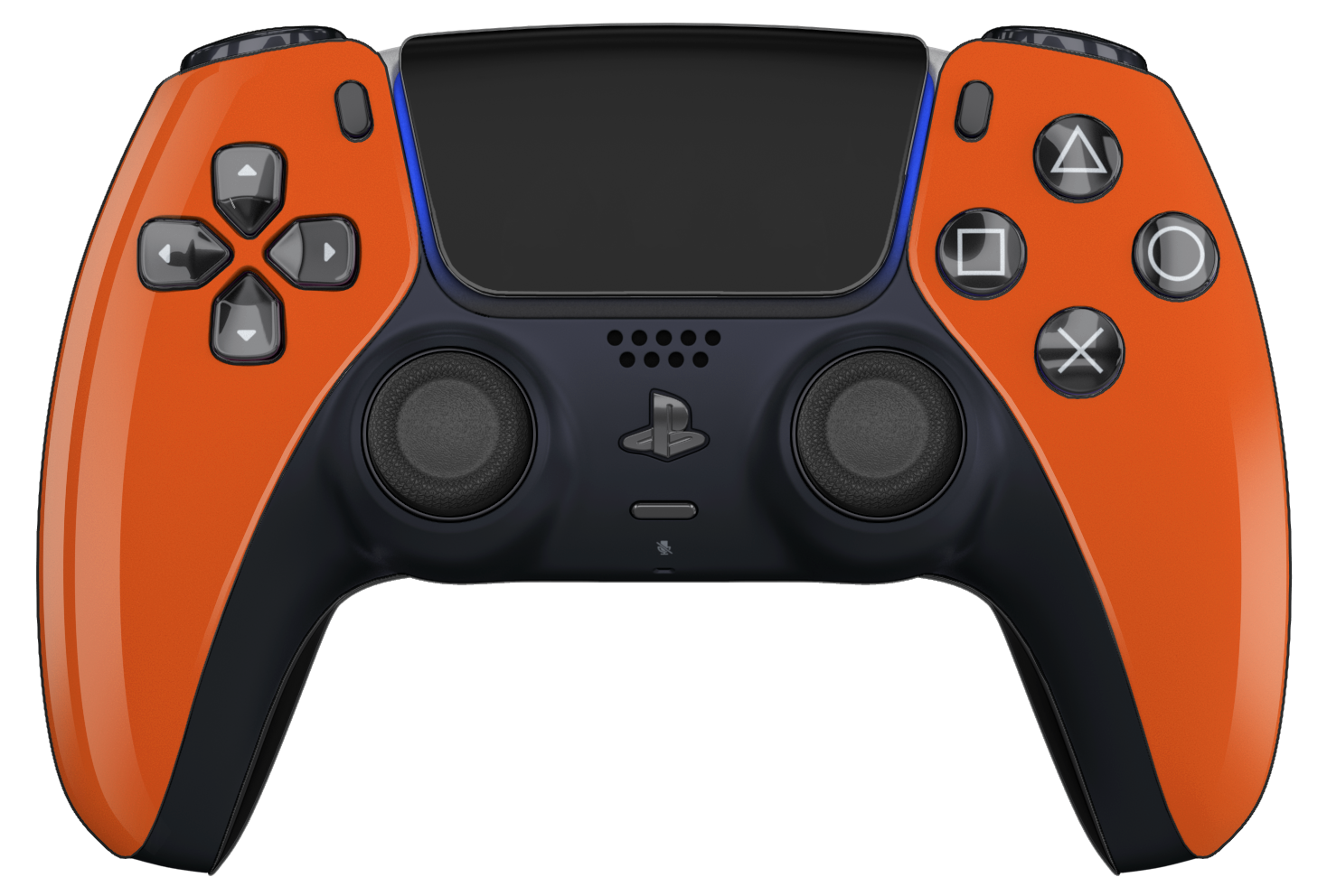 TCP Orange PS5 Controller With Black Buttons Touchpad And Back Shell